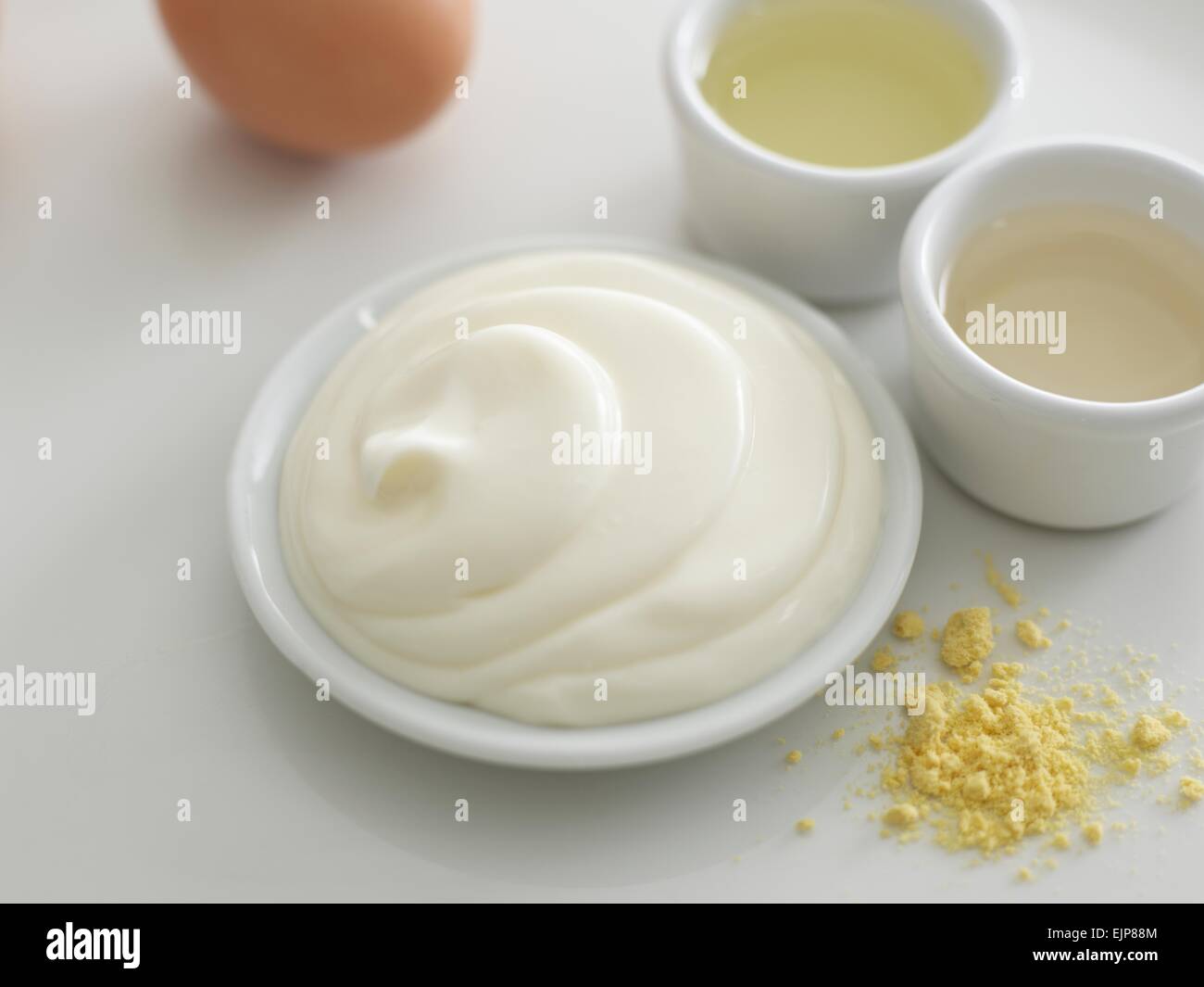 Mayonnaise ingredients on white hi-res stock photography and images - Alamy