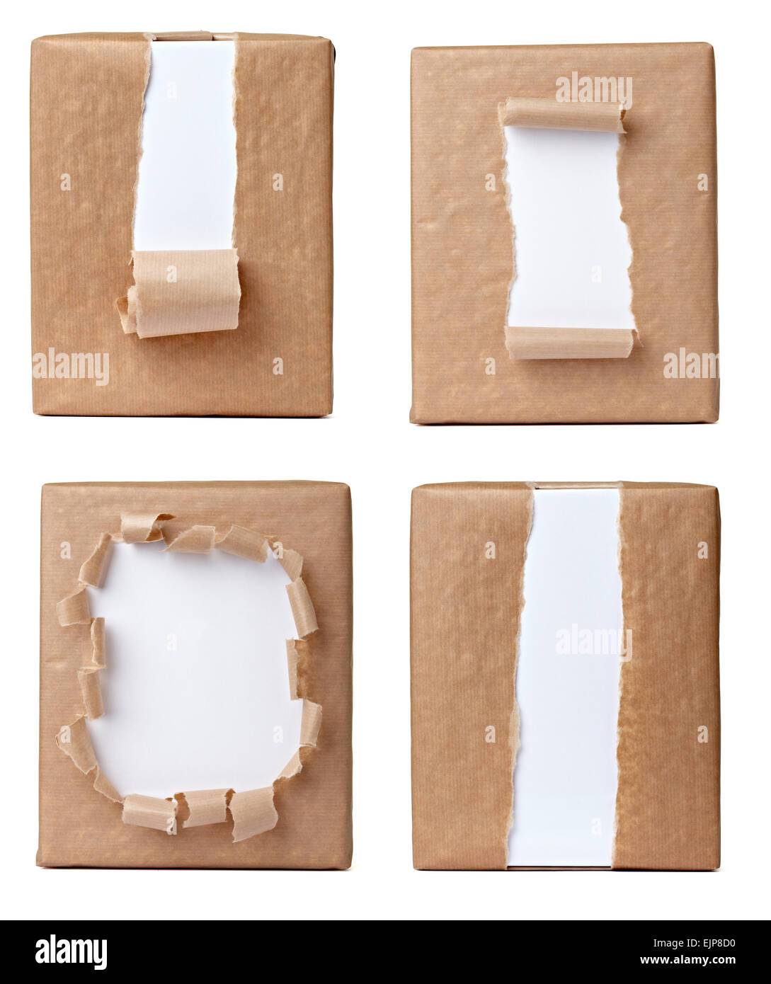 collection of various views of a wrapped box on white background. each ...