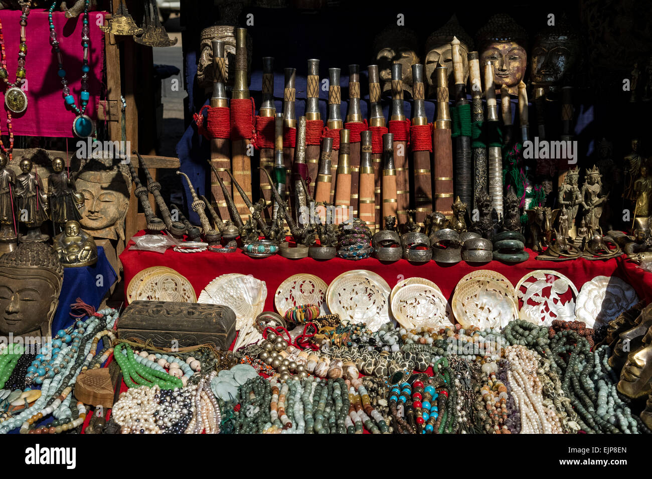 Market stall with local produce and souvenirs Stock Photo - Alamy