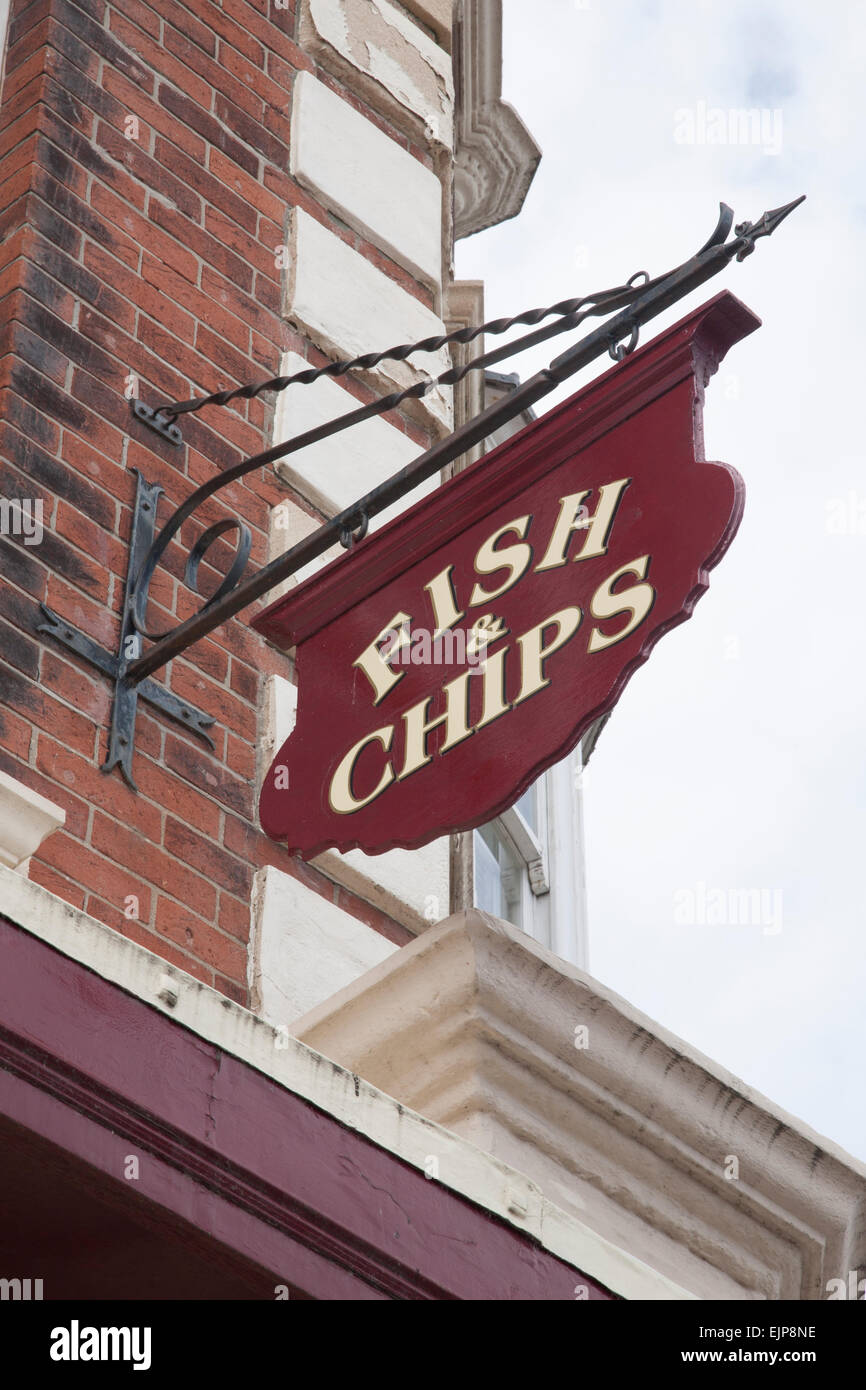 Fish and Chip Shop Sign Stock Photo - Alamy