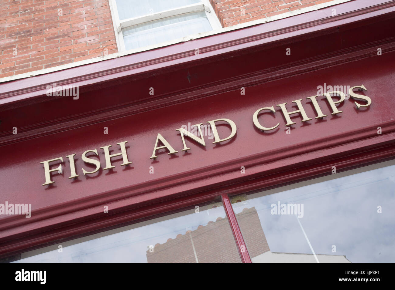 Fish and Chip Shop Sign Stock Photo - Alamy
