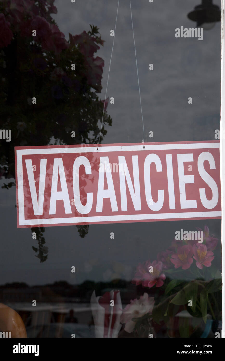 Vacancies Sign on Hotel Window Stock Photo - Alamy