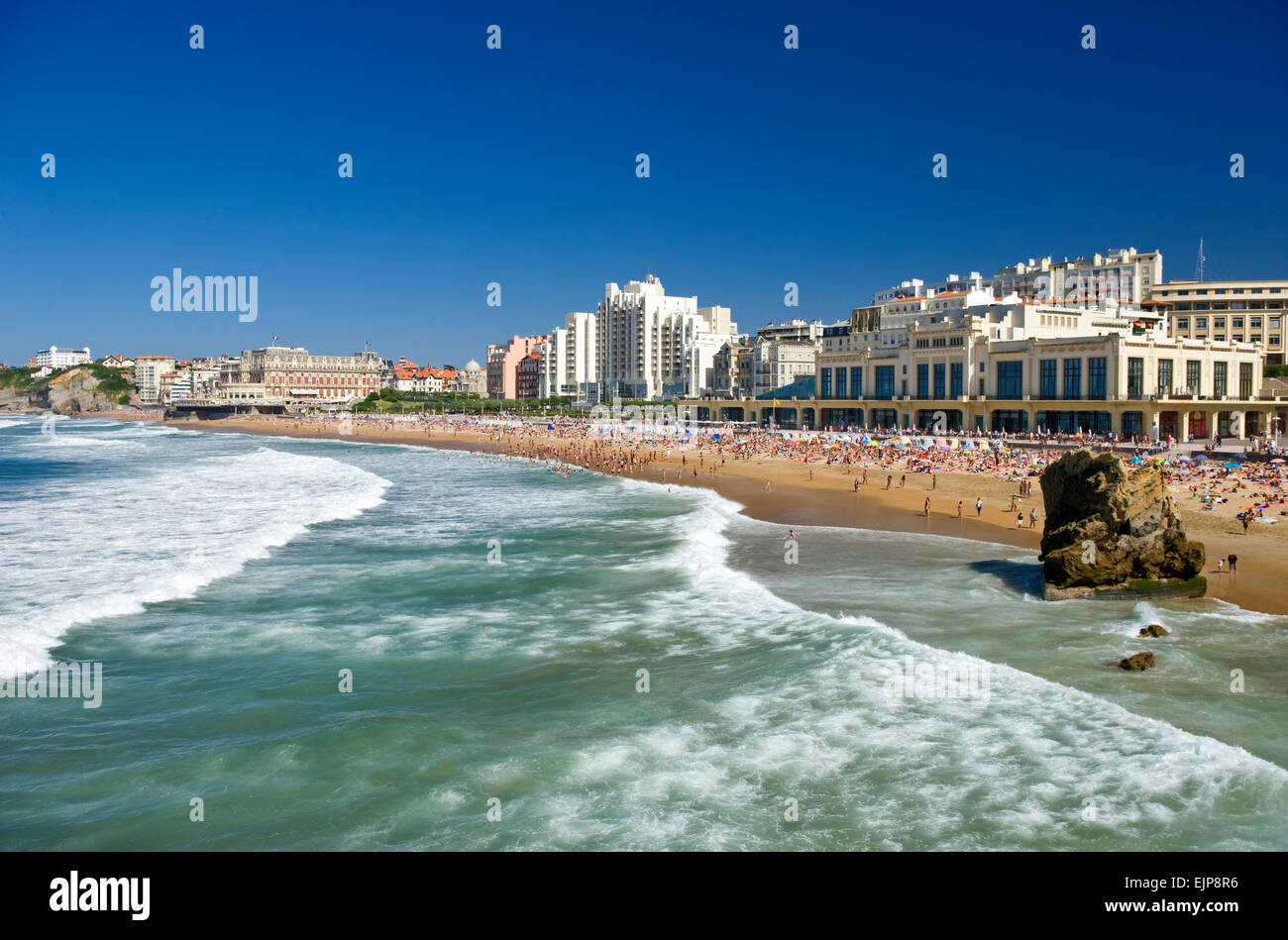 LA GRANDE PLAGE BEACH BIARRITZ PYRENEES ATLANTIQUES AQUITANE FRANCE ...