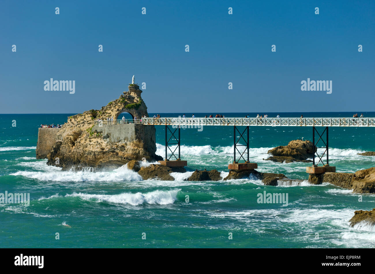 LA ROCHER DE LA VIERGE BIARRITZ PYRENEES ATLANTIQUES AQUITANE FRANCE ...