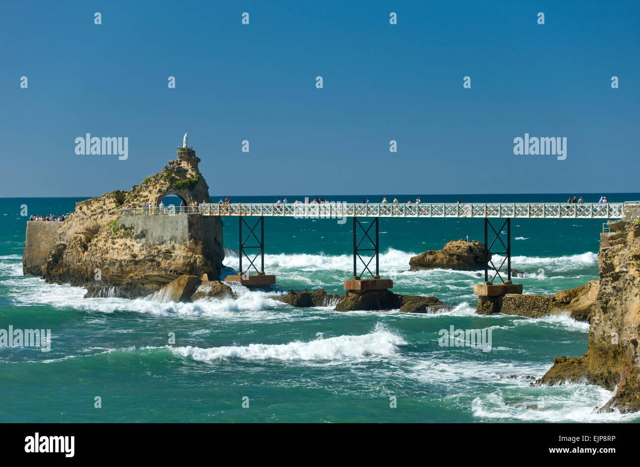 LA ROCHER DE LA VIERGE BIARRITZ PYRENEES ATLANTIQUES AQUITANE FRANCE ...
