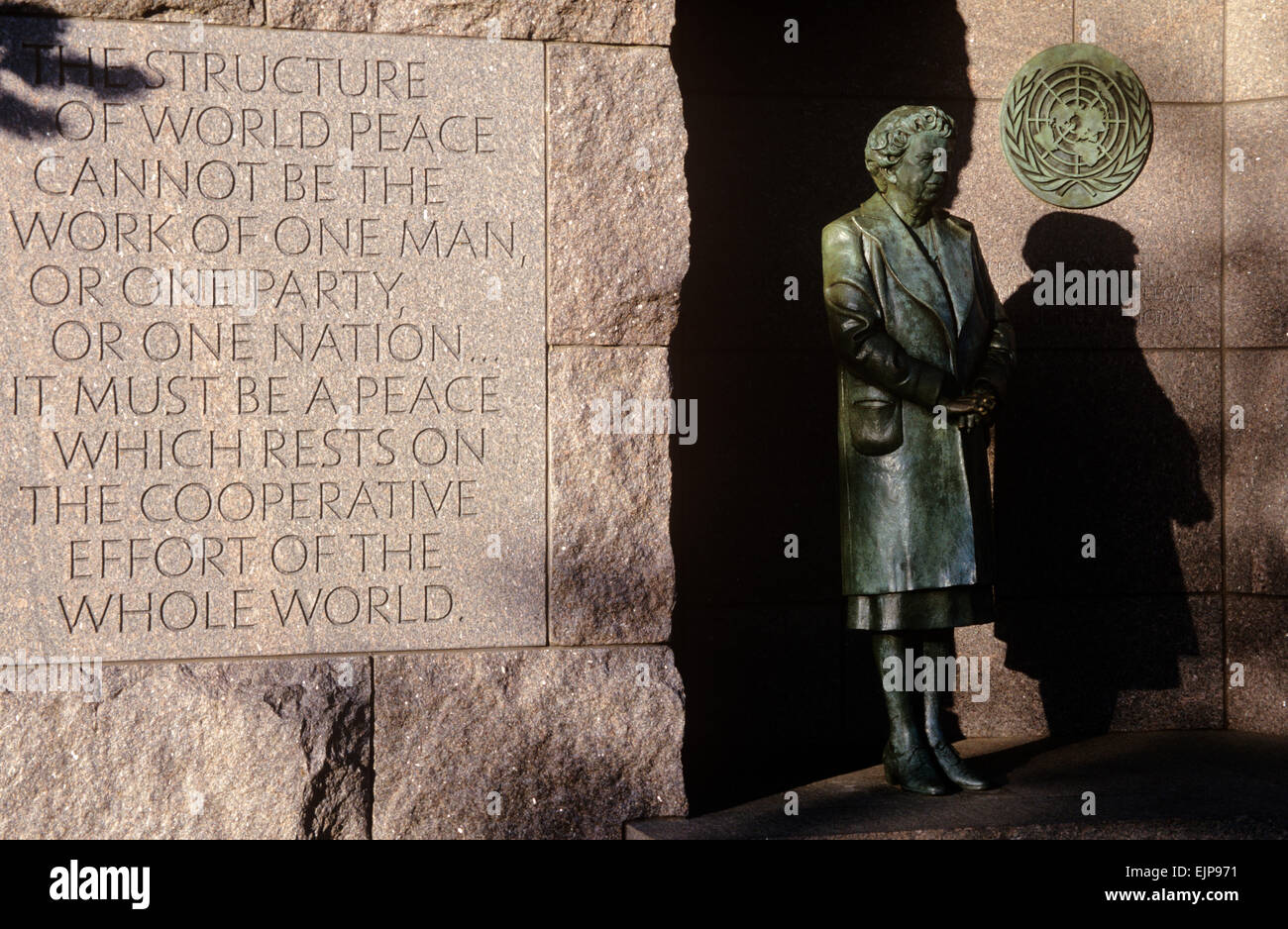 A sculpture of First Lady Eleanor Roosevelt at the Franklin Delano ...