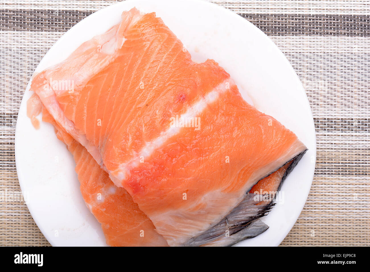 Slice of red fish salmon Stock Photo - Alamy
