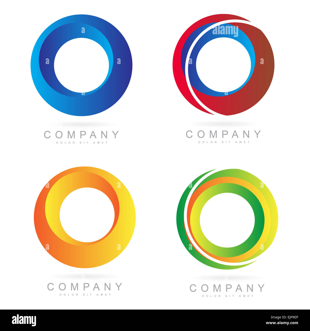 Corporate abstract colored logo circle icon design illustration Stock ...