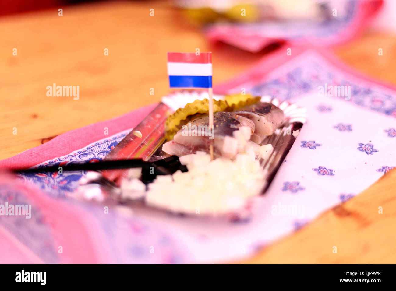 Hering fish is a traditional snack in Netherlands. Amsterdam is one of ...