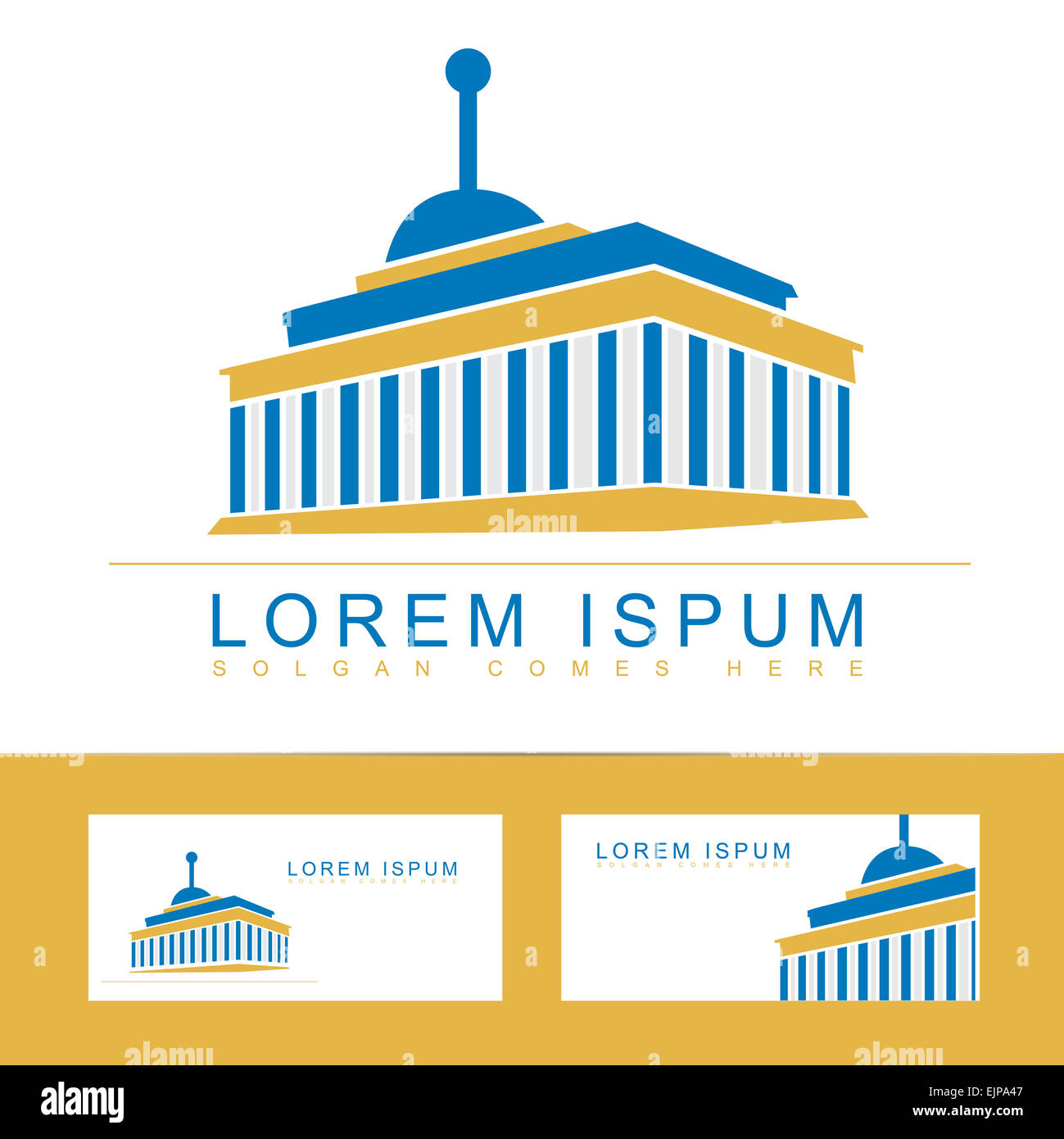 Logo icon vector of a university or library building with business card ...
