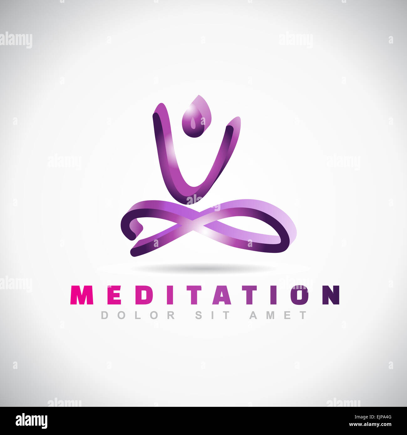 Vector logo template of an abstract yoga meditation pose icon Stock ...