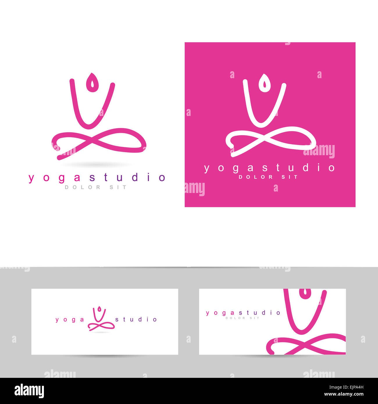 Vector logo template of an abstract yoga pose icon Stock Photo - Alamy