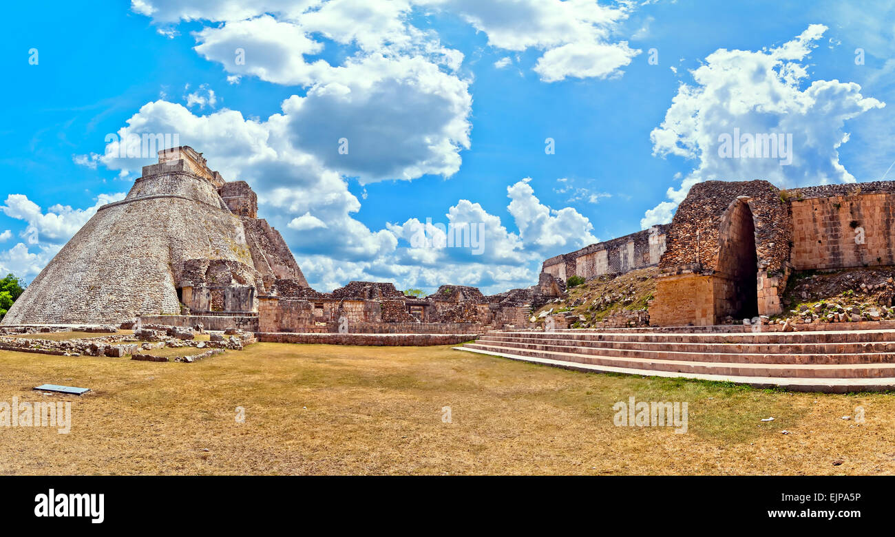 The Pyramid of the Magician is the central structure in the Maya ruin ...