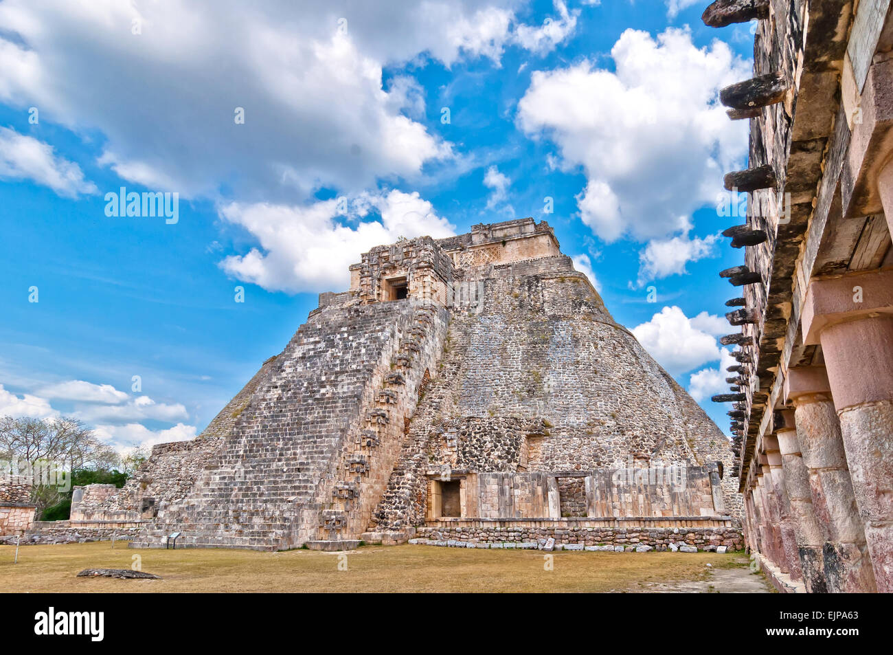 The Pyramid of the Magician is the central structure in the Maya ruin ...