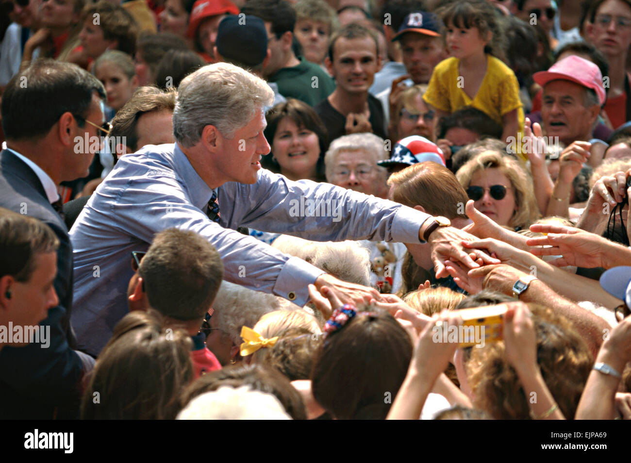 US President Bill Clinton during a campaign stop on the presidential re ...