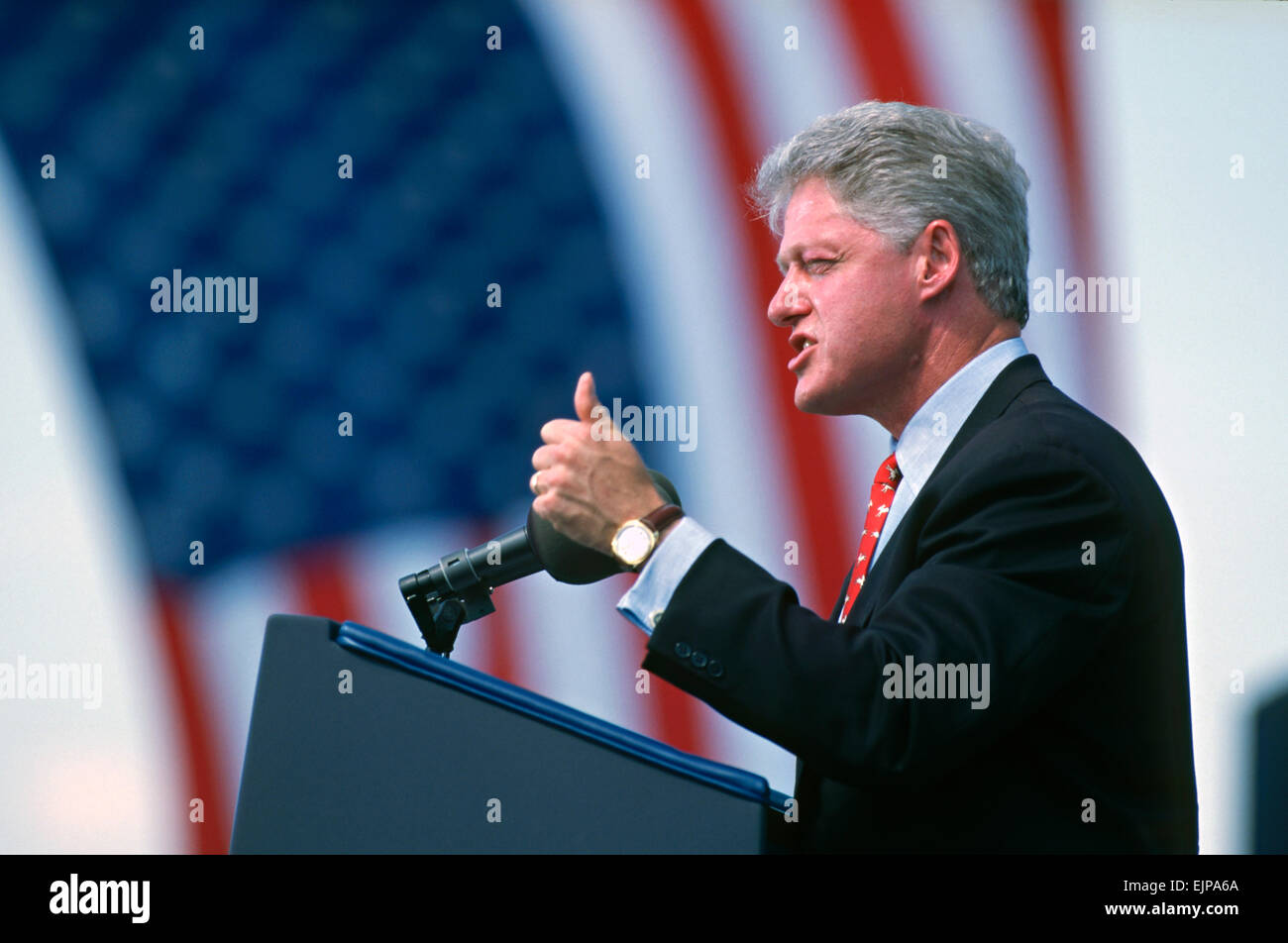 US President Bill Clinton during a campaign stop on the presidential re ...