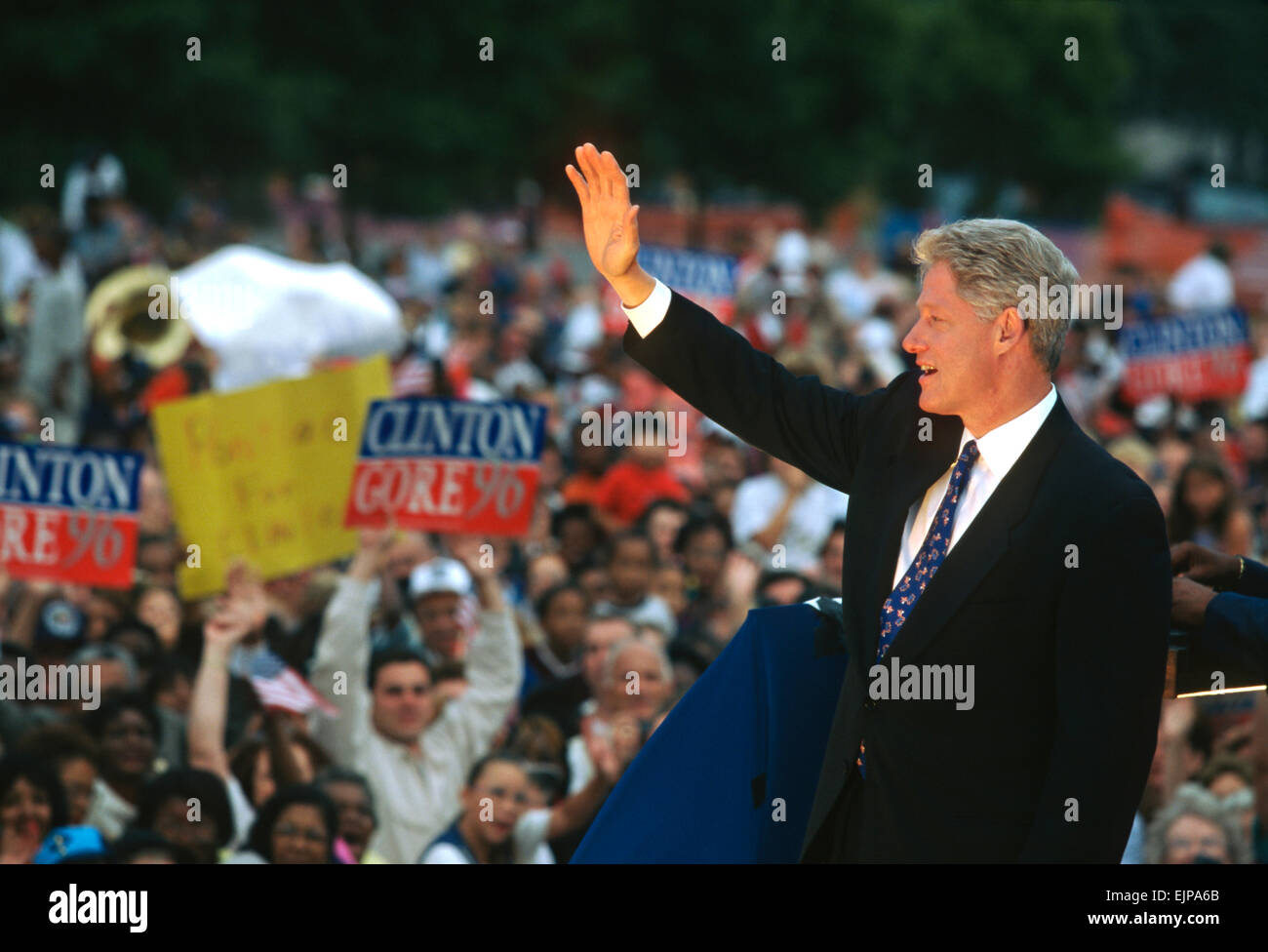 US President Bill Clinton during a campaign stop on the presidential re ...