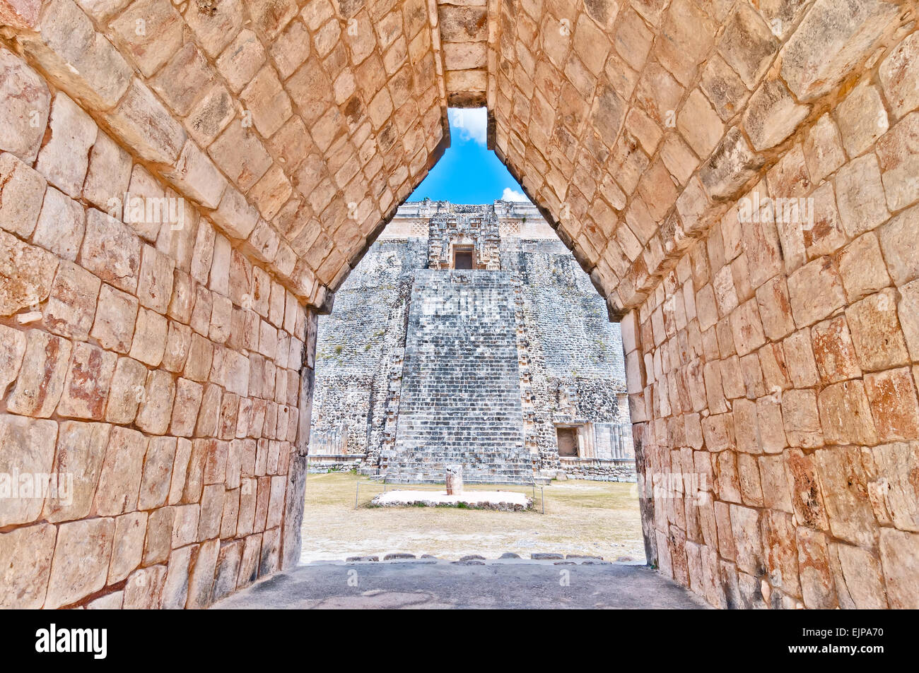 The Pyramid of the Magician is the central structure in the Maya ruin ...
