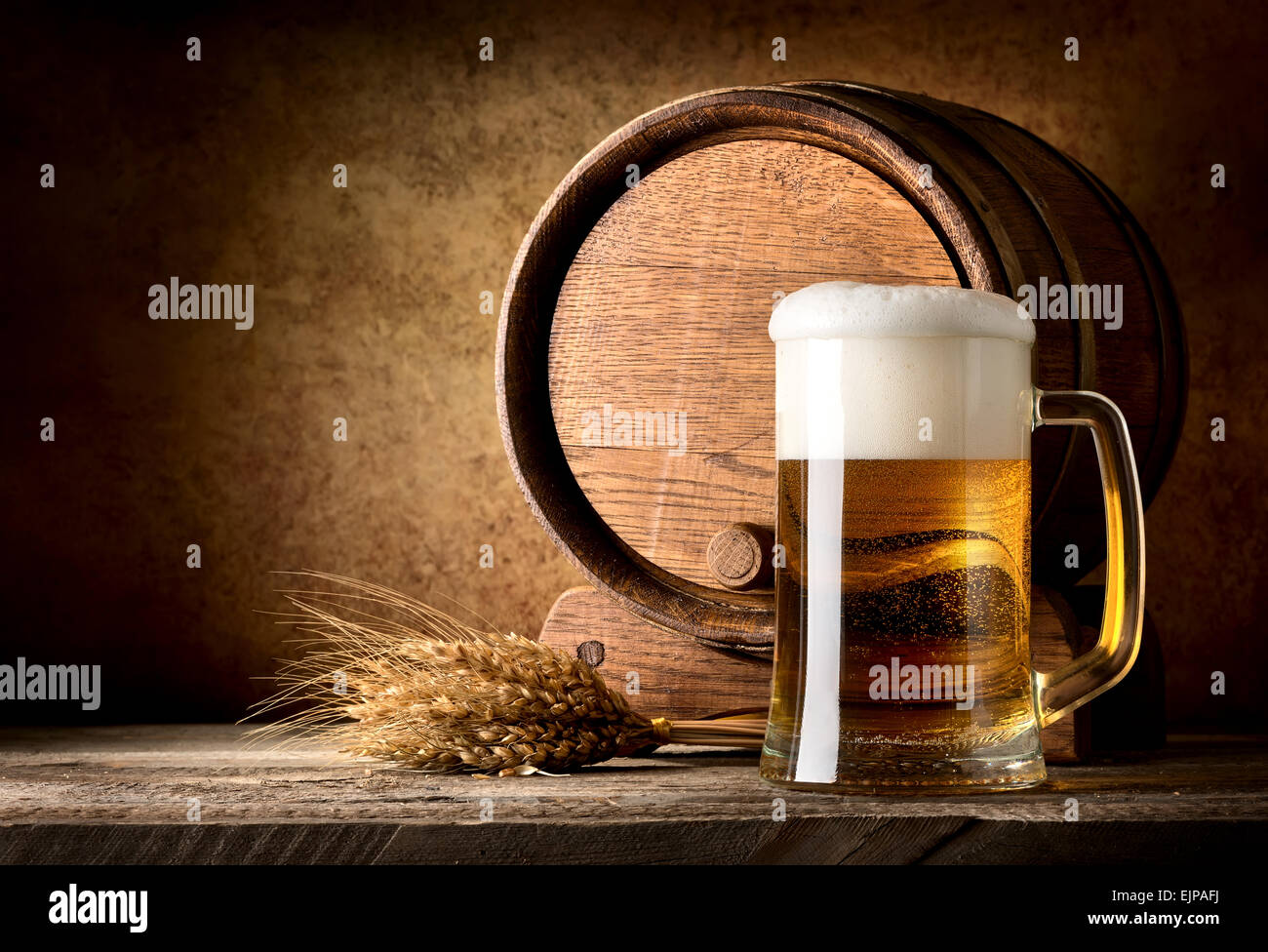 Still life with beer on a textured background Stock Photo - Alamy