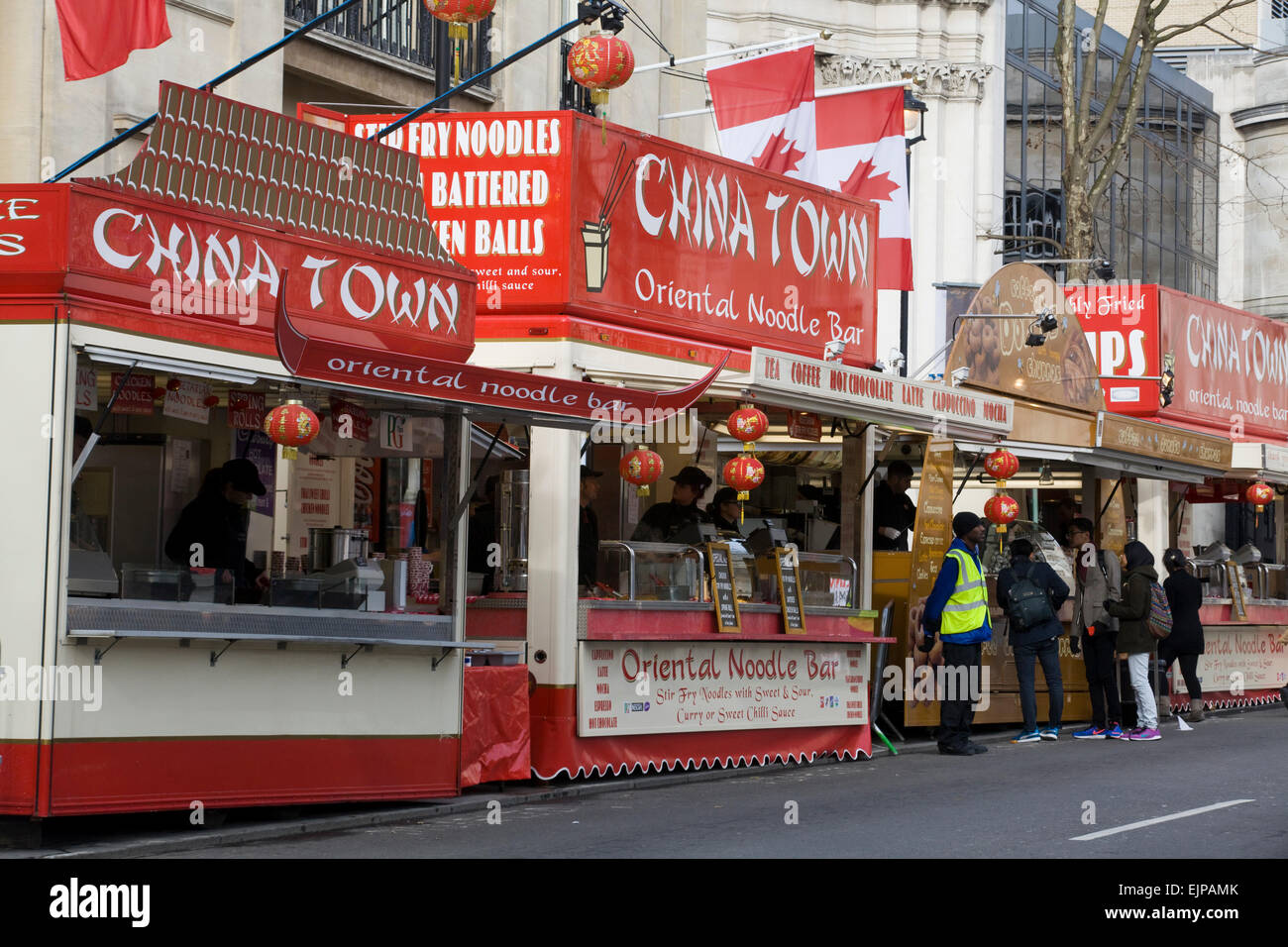 Chinatown food booths in London England Stock Photo - Alamy