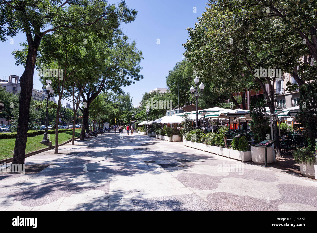 Terraces in Paseo de Recoletos, Madrid Stock Photo - Alamy