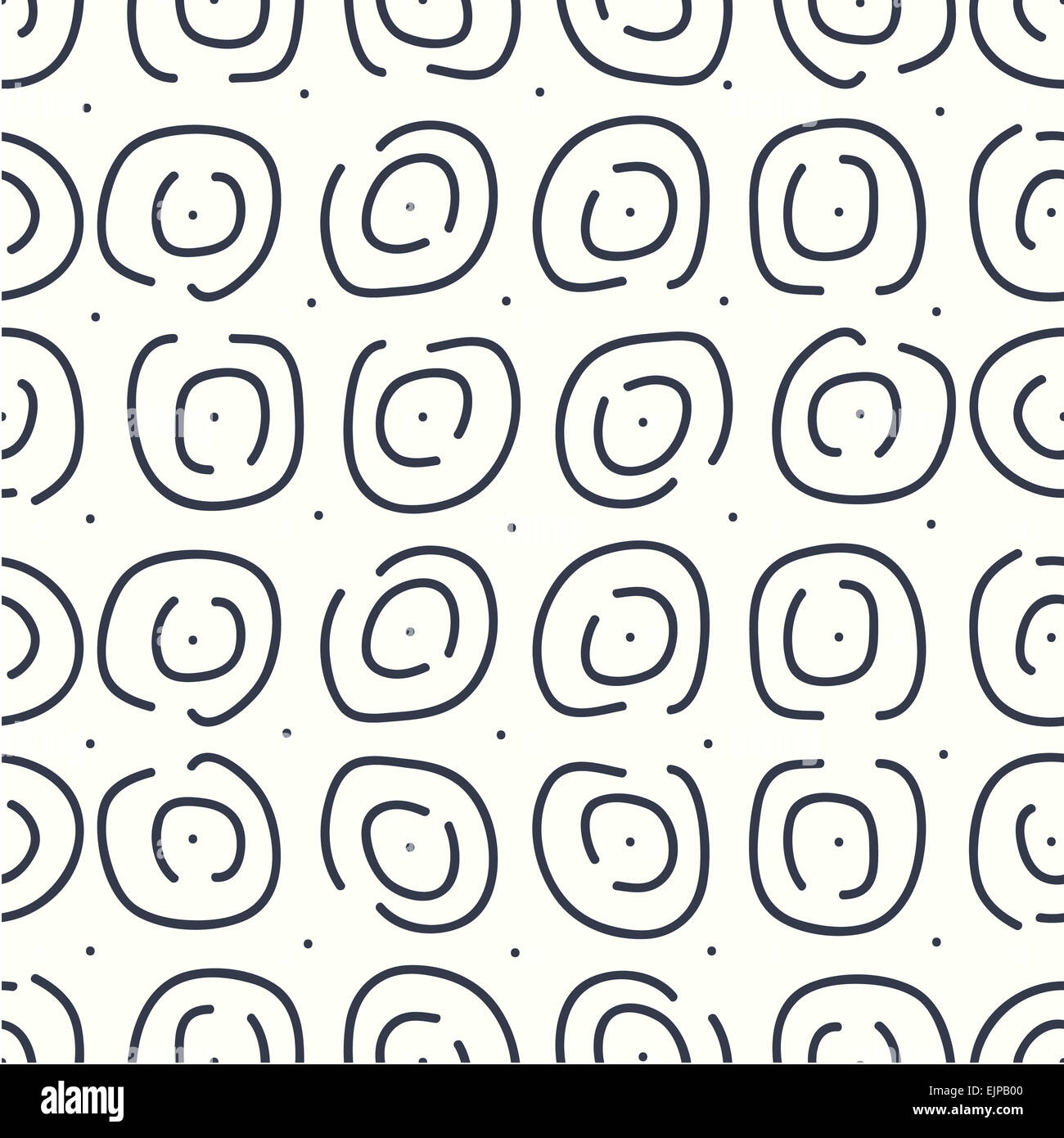 Dodle circle shapes black and white vector textile backdrop. Can be use ...