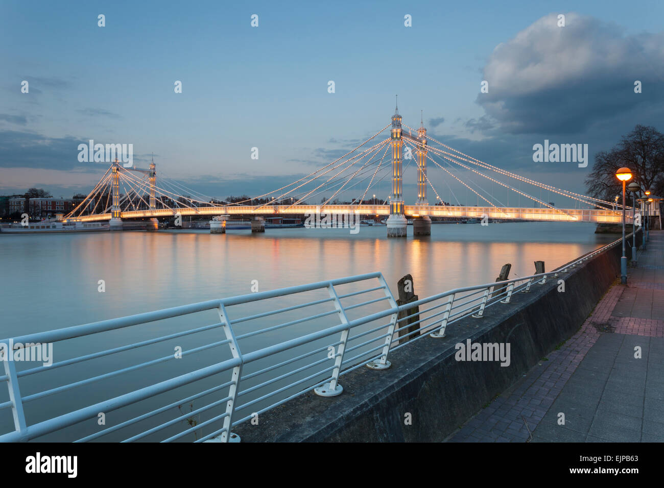 Evening at Albert Bridge in London, England Stock Photo - Alamy