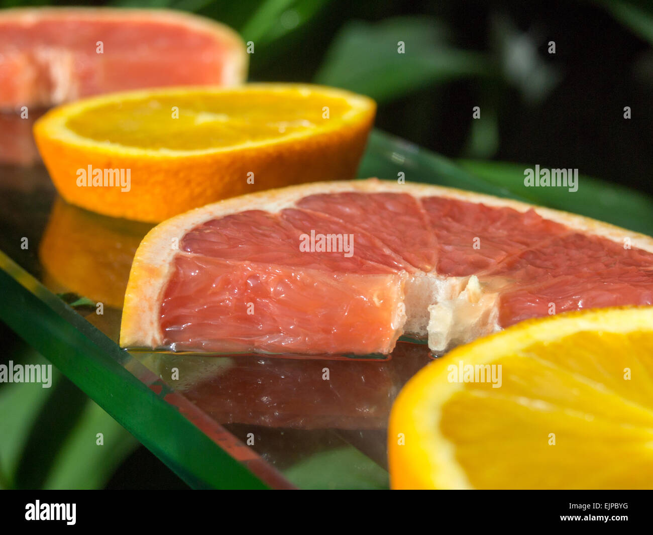 Orange and Grapefruit slices Stock Photo - Alamy