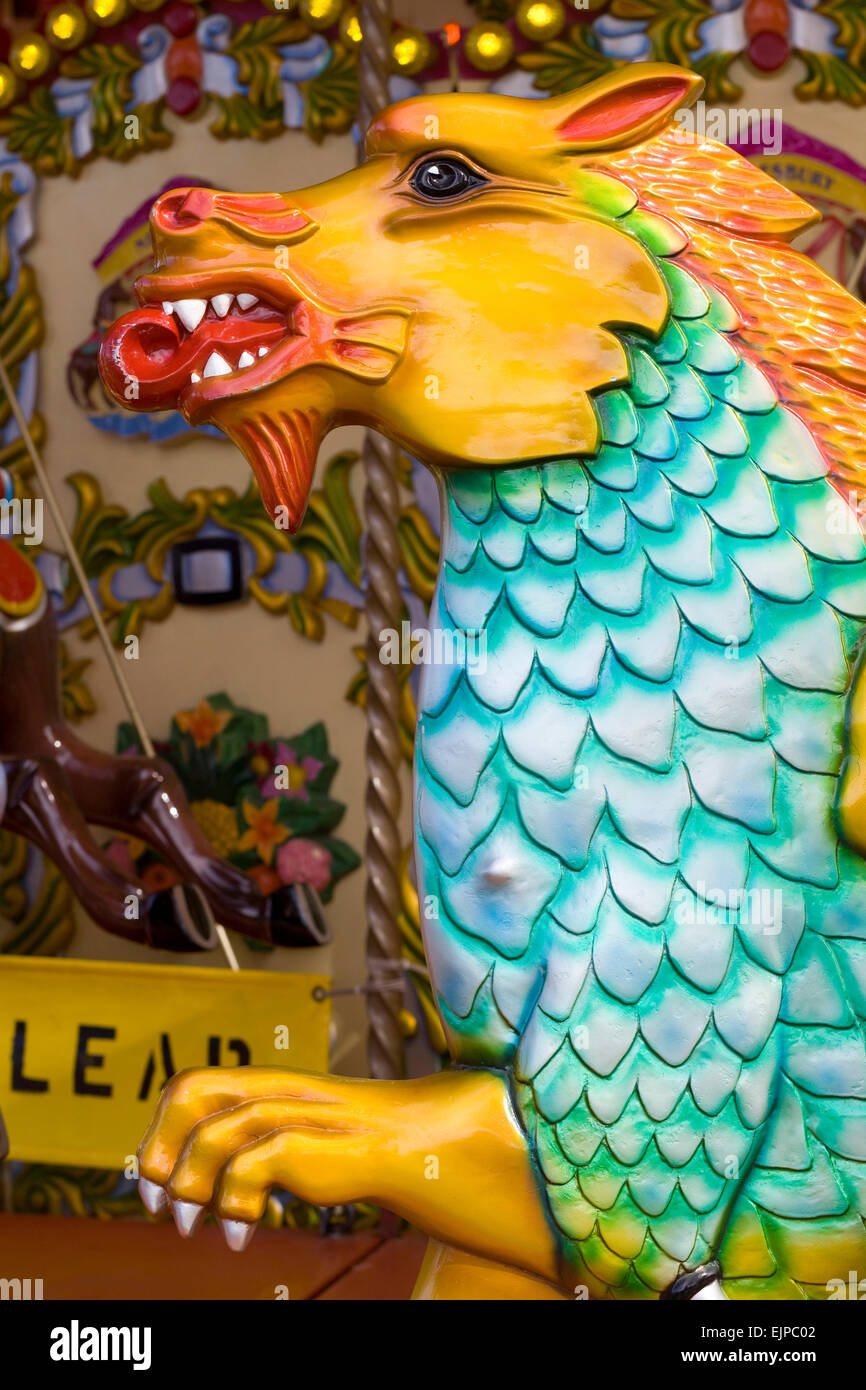 Dragon fairground Carousel Stock Photo - Alamy