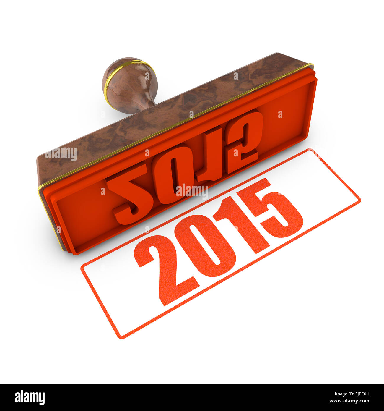 2015 red stamp and imprint on the white background Stock Photo - Alamy