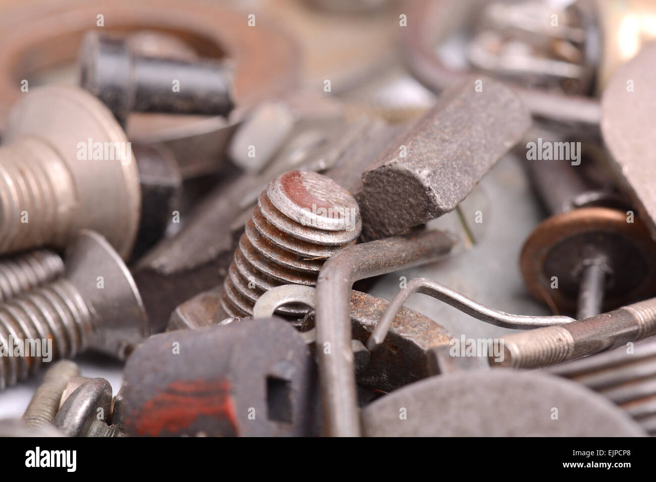 Different screws and other parts, close up Stock Photo - Alamy