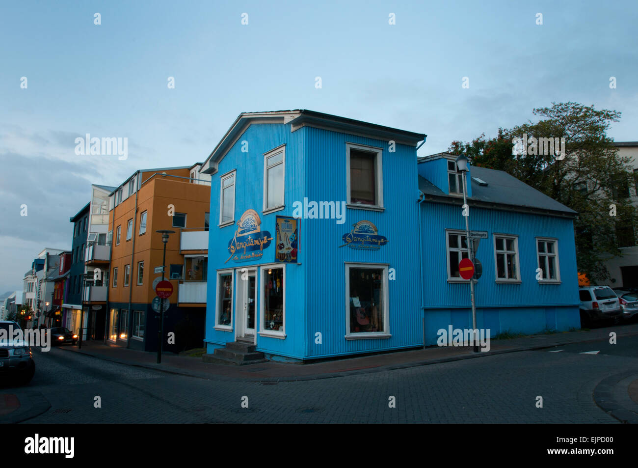 The blue house of Reykjavik Stock Photo - Alamy