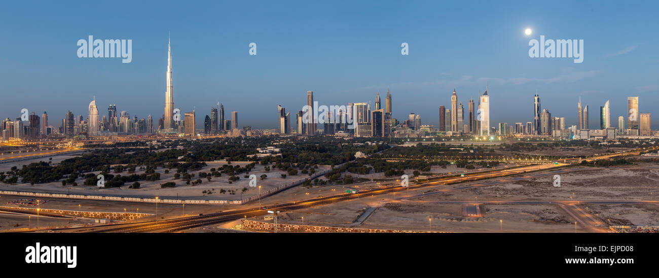 Dubai skyline, Burj Khalifa, modern architecture and skyscrapers Stock ...