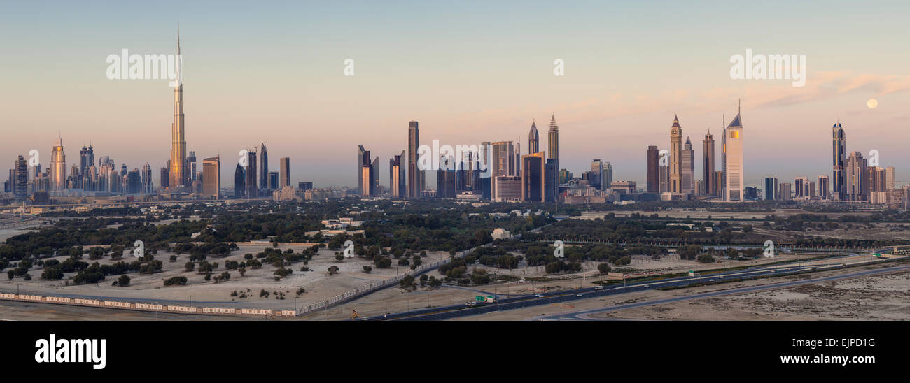 Dubai skyline, Burj Khalifa, modern architecture and skyscrapers Stock ...