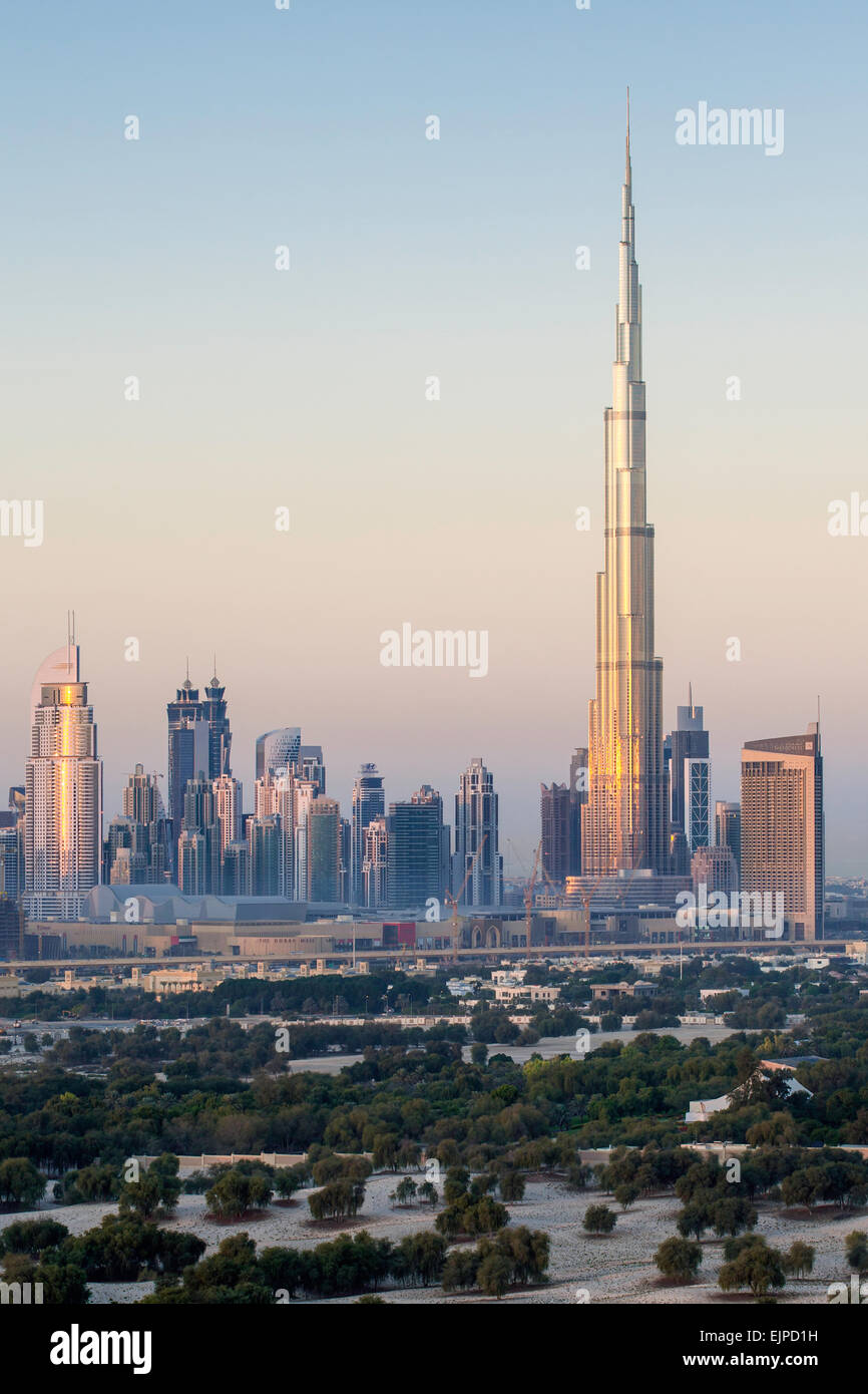 Dubai skyline, Burj Khalifa, modern architecture and skyscrapers Stock ...