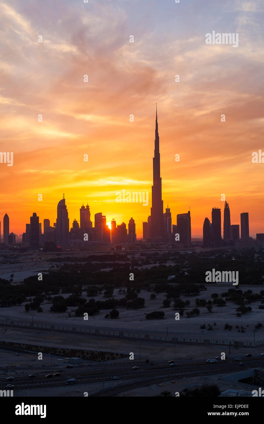 United Arab Emirates, Dubai, the Burj Khalifa and new skyline, modern ...