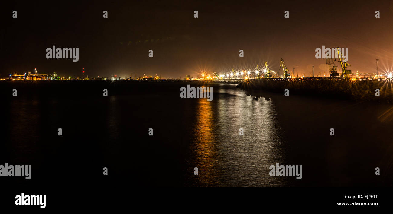 Constanta Harbour with night lights Stock Photo - Alamy