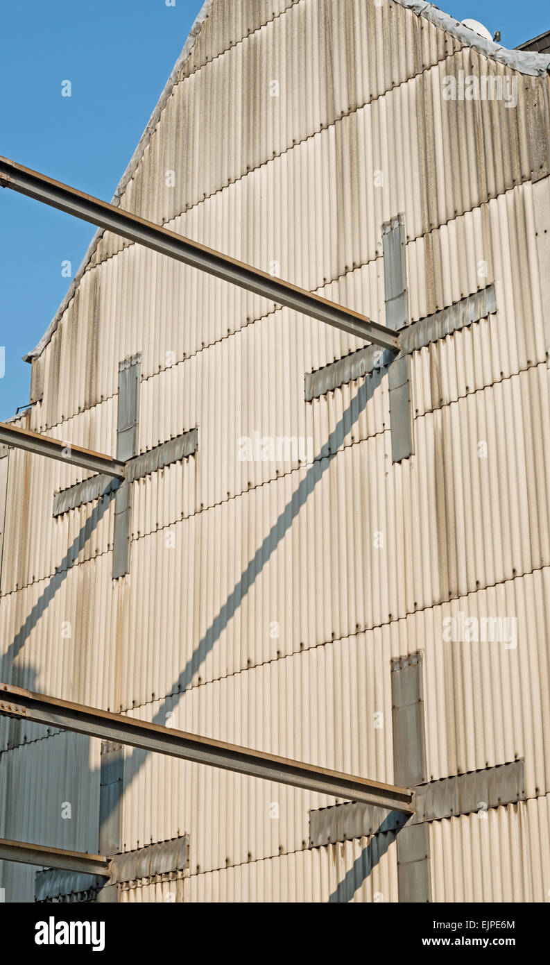 Apartment block held with steel girders Stock Photo - Alamy