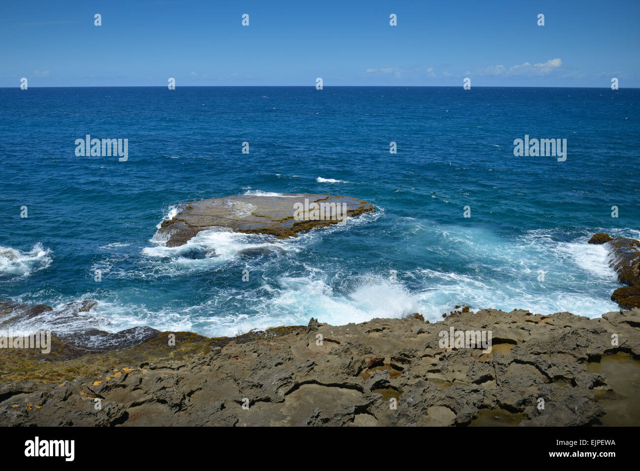 Natural rock formations at the Atlantic Ocean in Arecibo, Puerto Rico ...