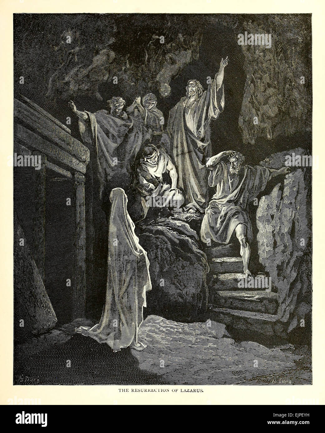 The Resurrection of Lazarus - Illustration by Paul Gustave Doré (1832 ...