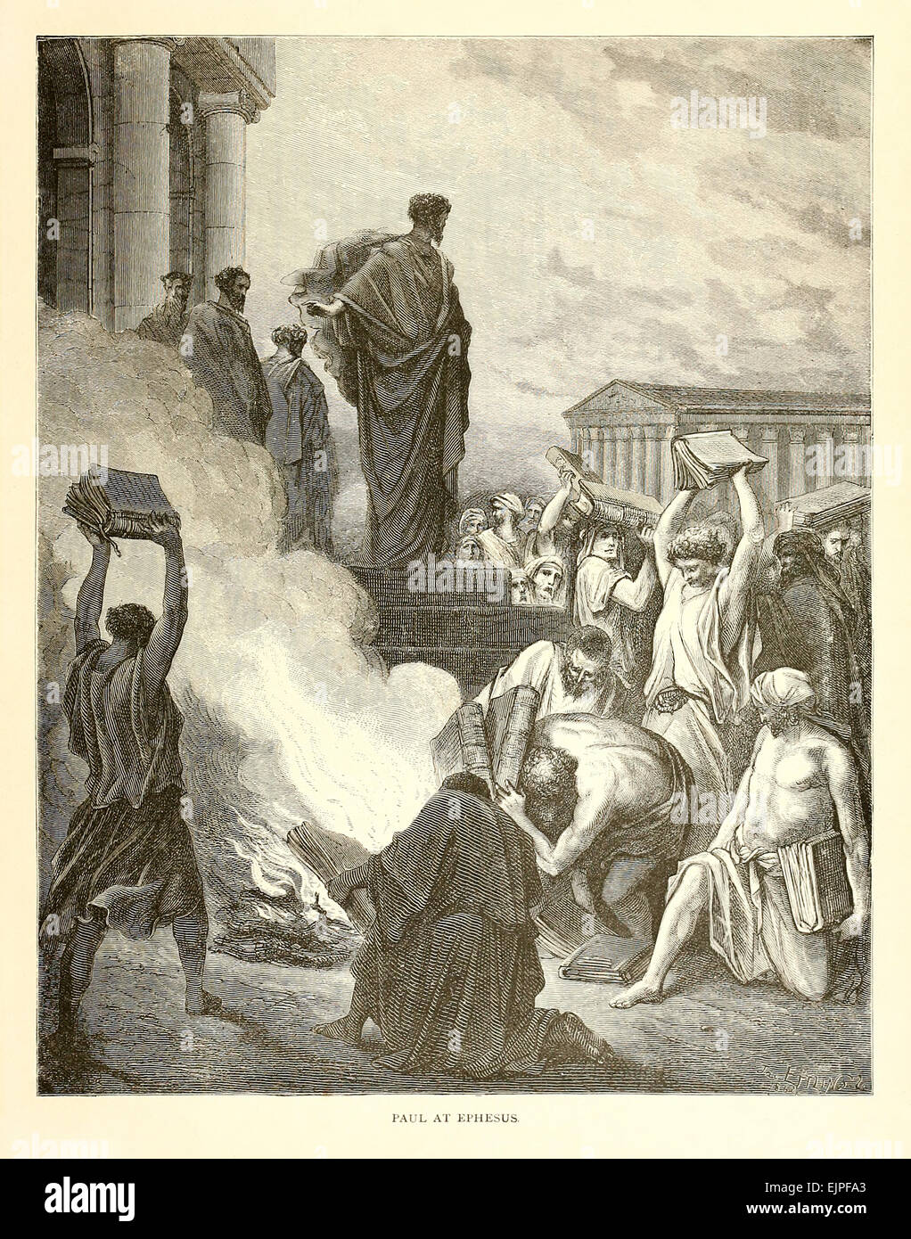 Paul at Ephesus - Illustration by Paul Gustave Doré (1832-1883) from ...