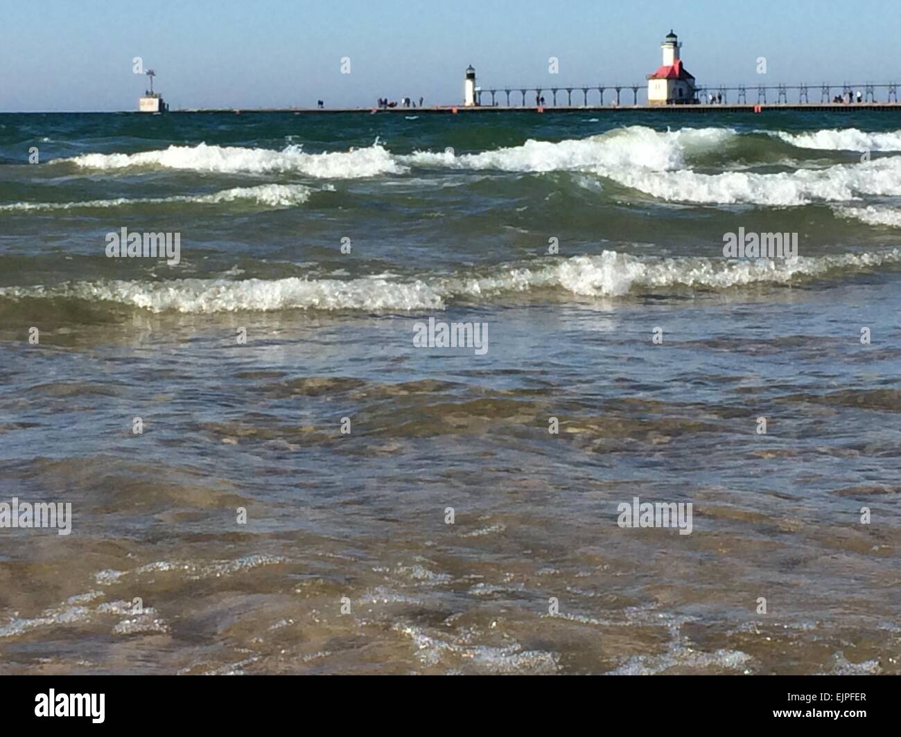 St. Joseph, MI Lighthouse at Silver Beach Stock Photo - Alamy