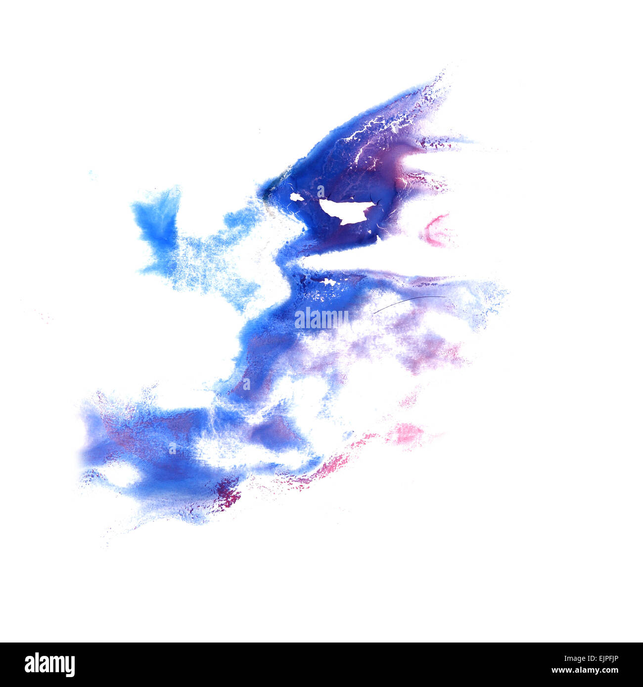 stain blue, lilac with watercolour paint stroke watercolor isol Stock ...