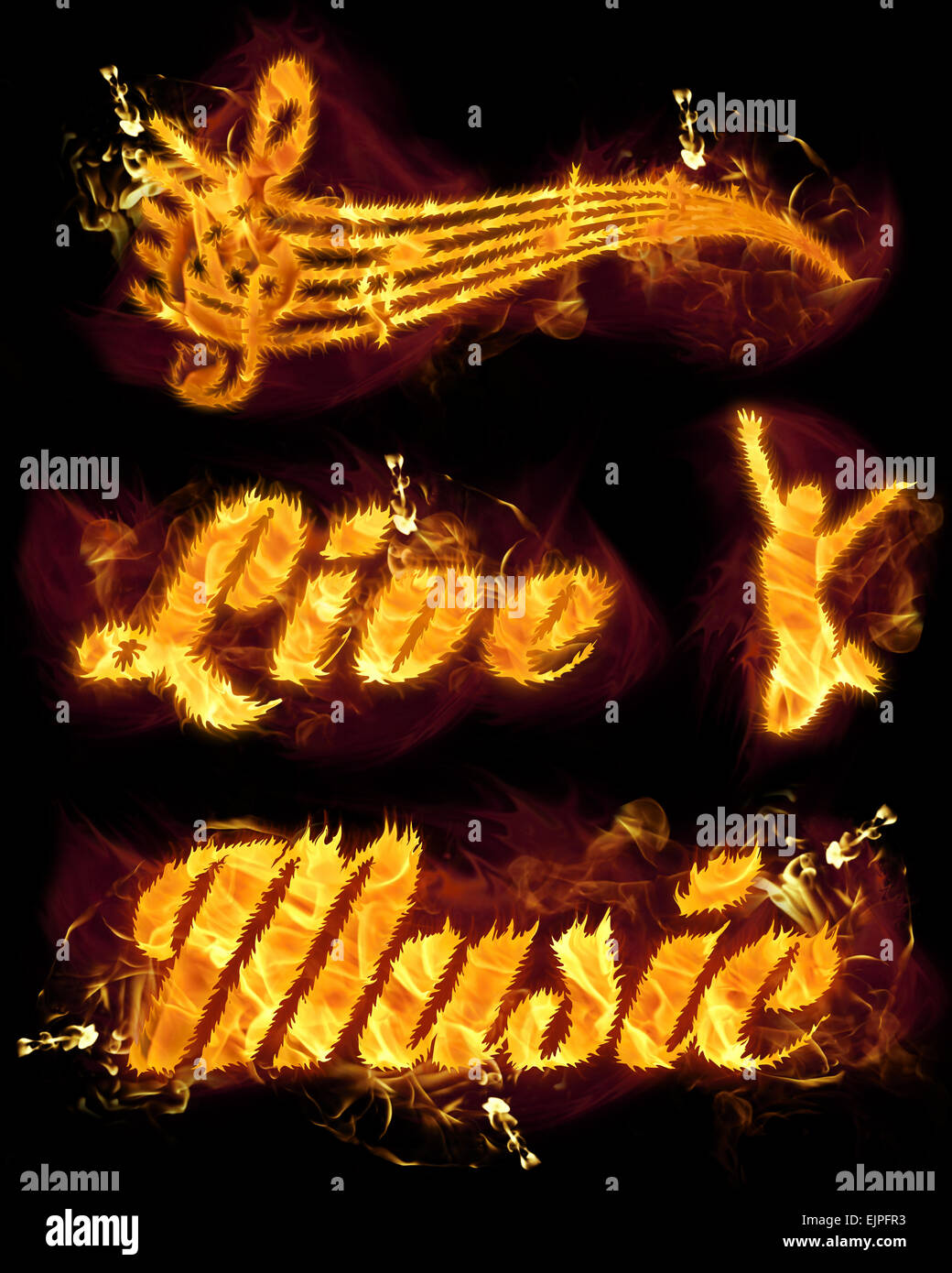 Flame fire word text hi-res stock photography and images - Alamy