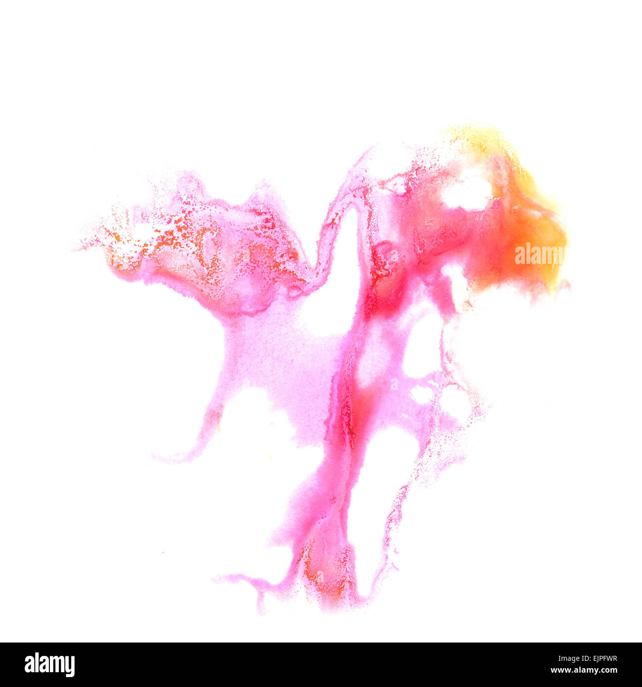 stain pink, yellow with watercolour paint stroke watercolor isol Stock ...