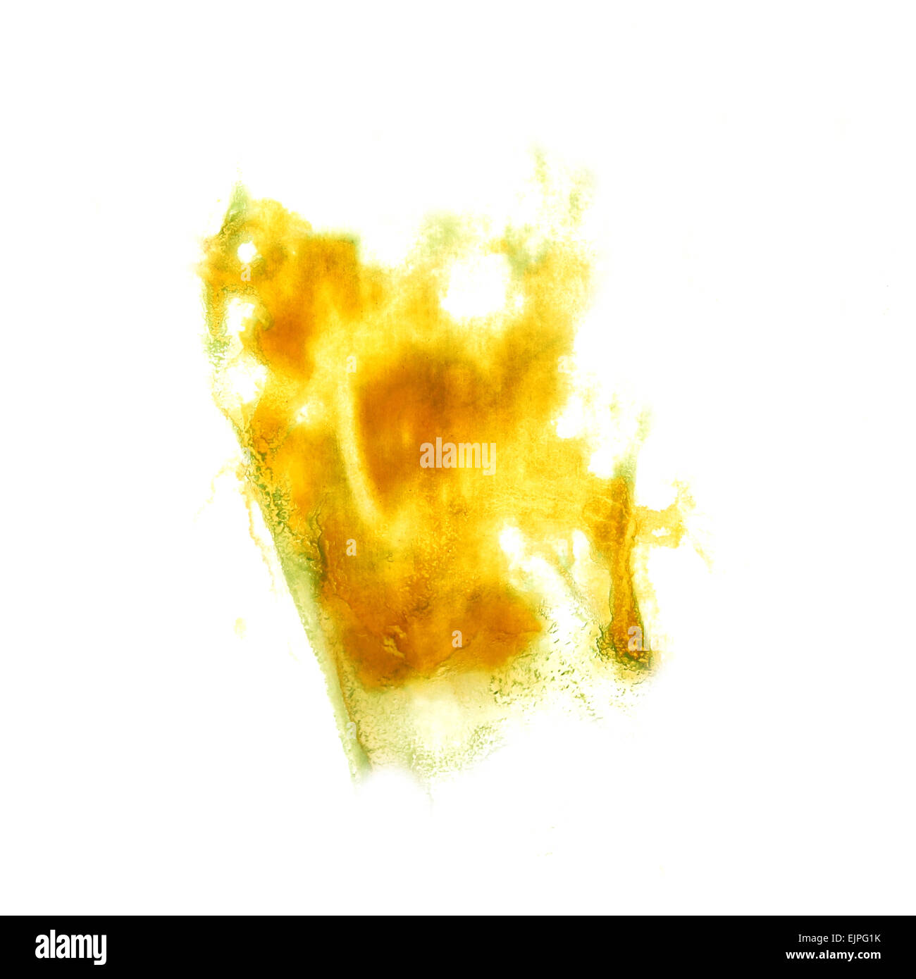 stain with yellow paint stroke watercolor isolated Stock Photo - Alamy