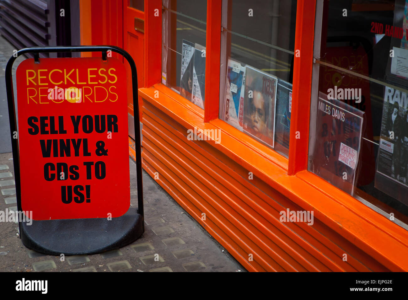 Reckelss Records shop window Stock Photo - Alamy