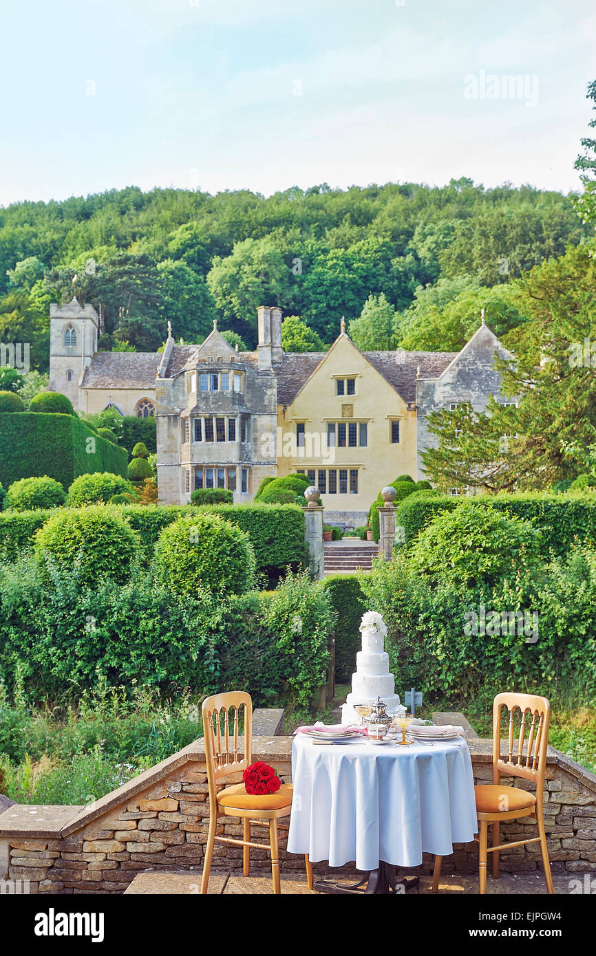 From a styled wedding shoot at Owlpen Manor Stock Photo - Alamy