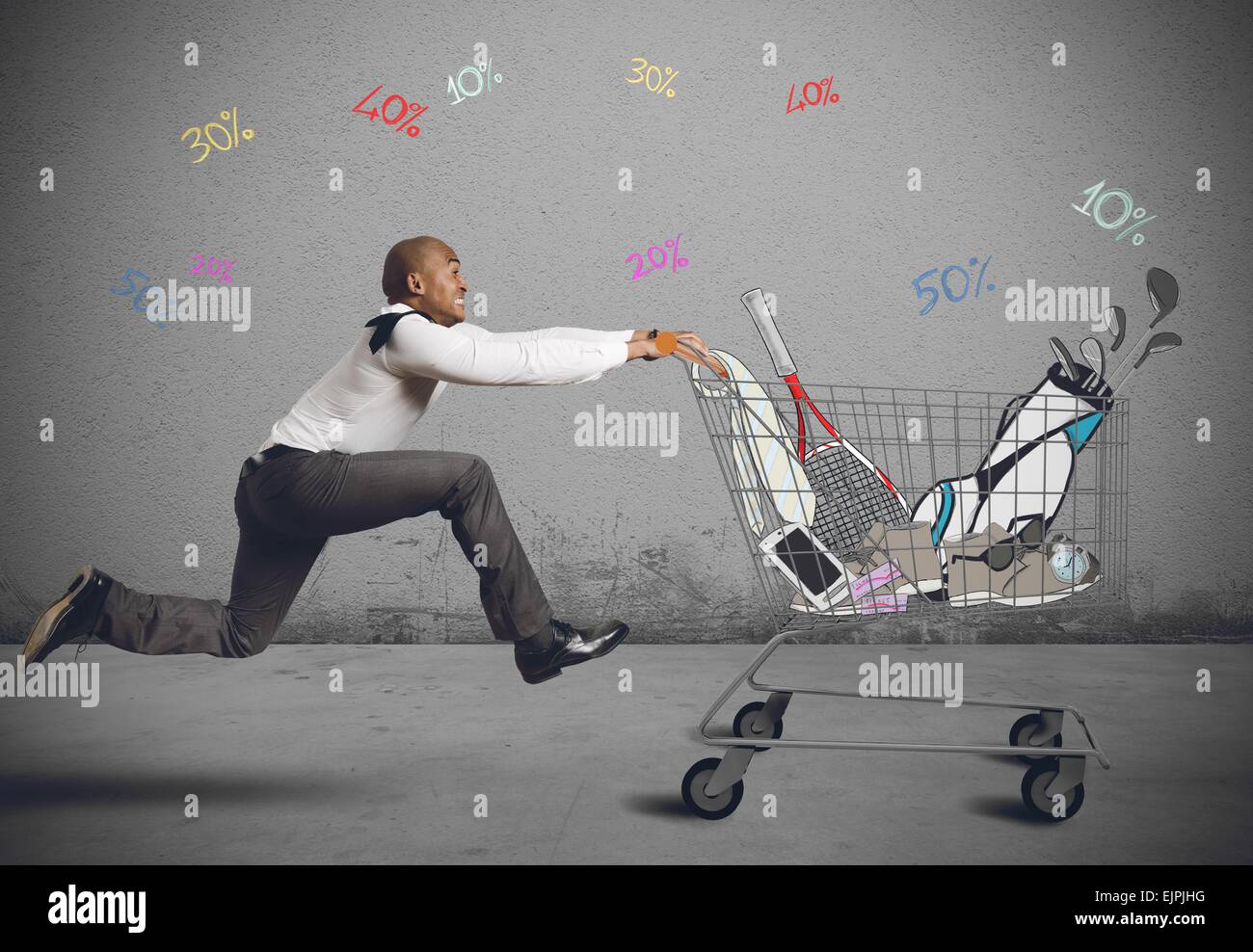 Run to go shopping Stock Photo - Alamy