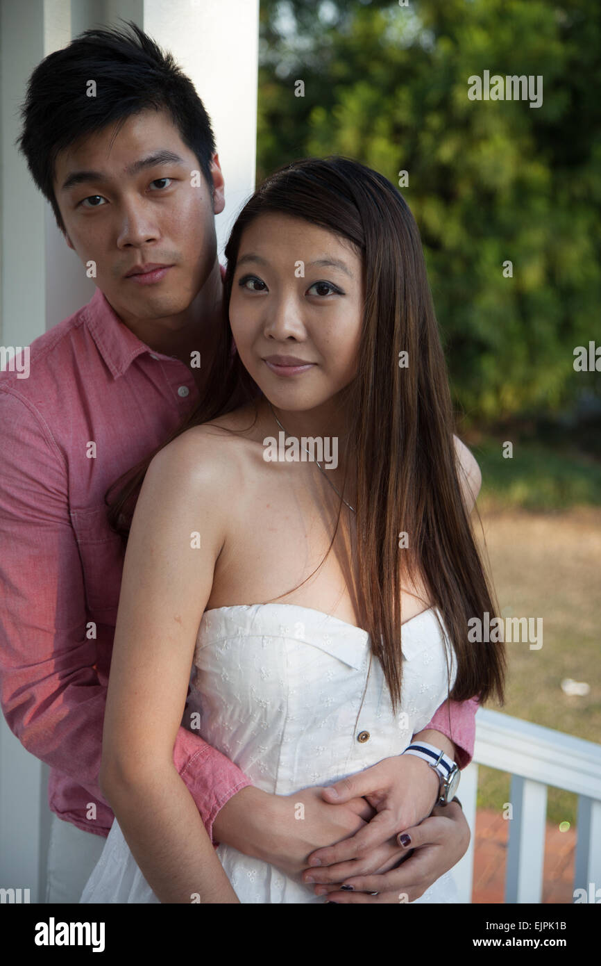 Man hugging woman from behind hi-res stock photography and images - Alamy